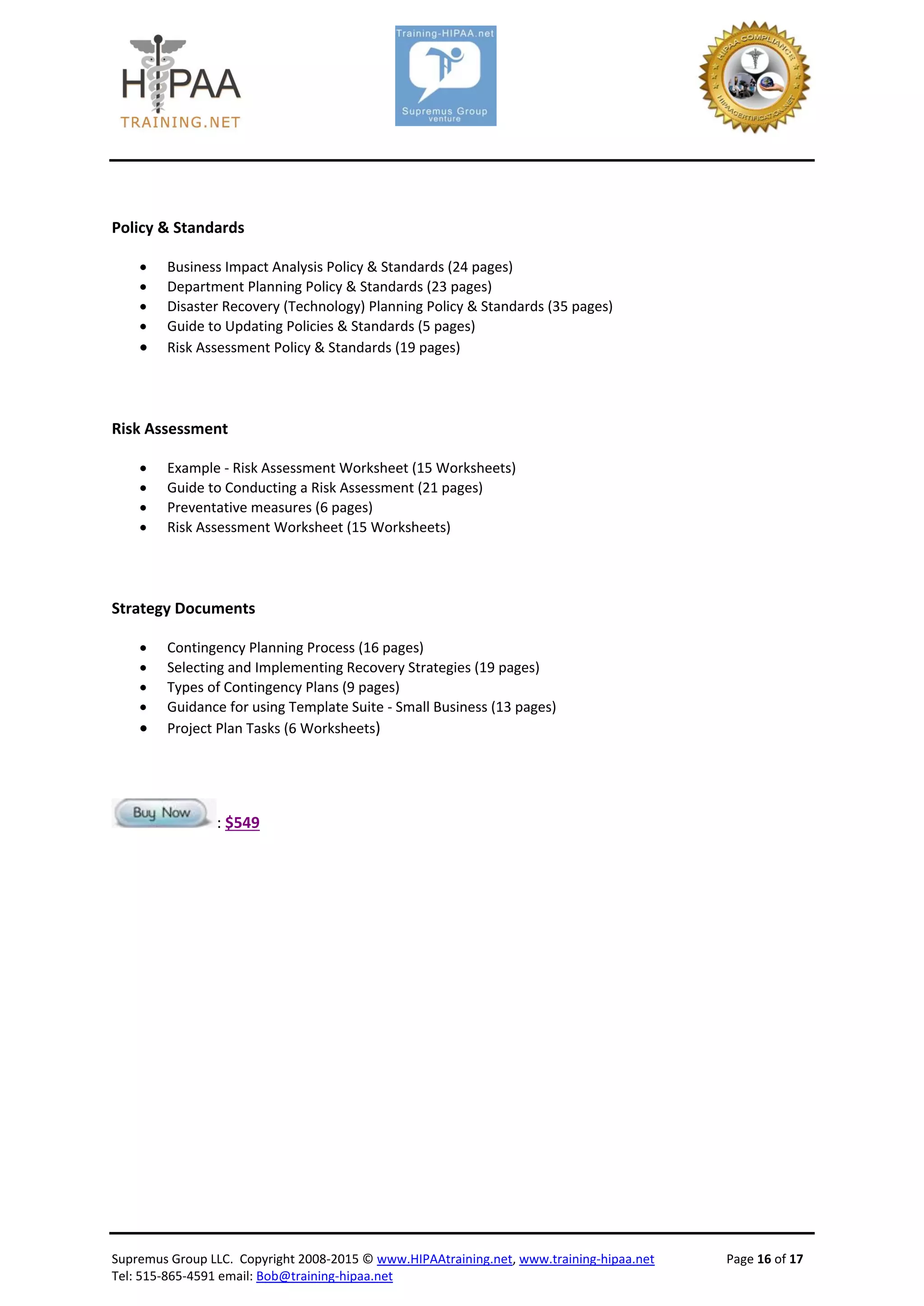 HIPAA Compliance Template Suites | PDF | Health Insurance | Insurance