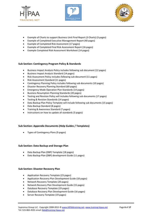 HIPAA Compliance Template Suites | PDF
