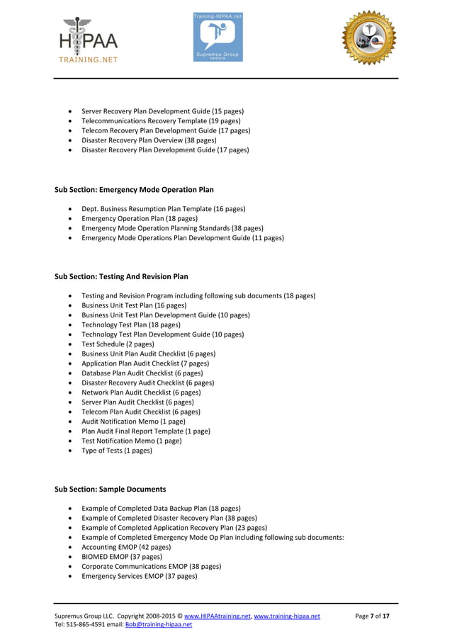 HIPAA Compliance Template Suites | PDF