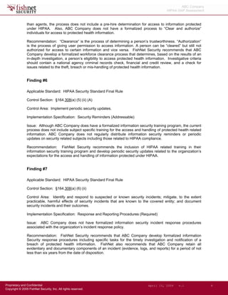 Hipaa Gap Assessment.Sanitized Report | PDF