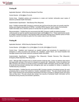 Hipaa Gap Assessment.Sanitized Report | PDF