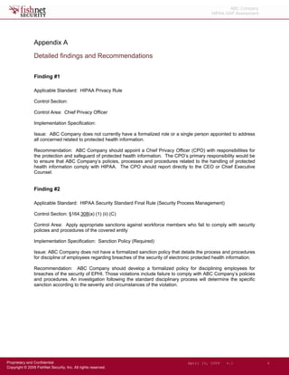 Hipaa Gap Assessment.Sanitized Report | PDF