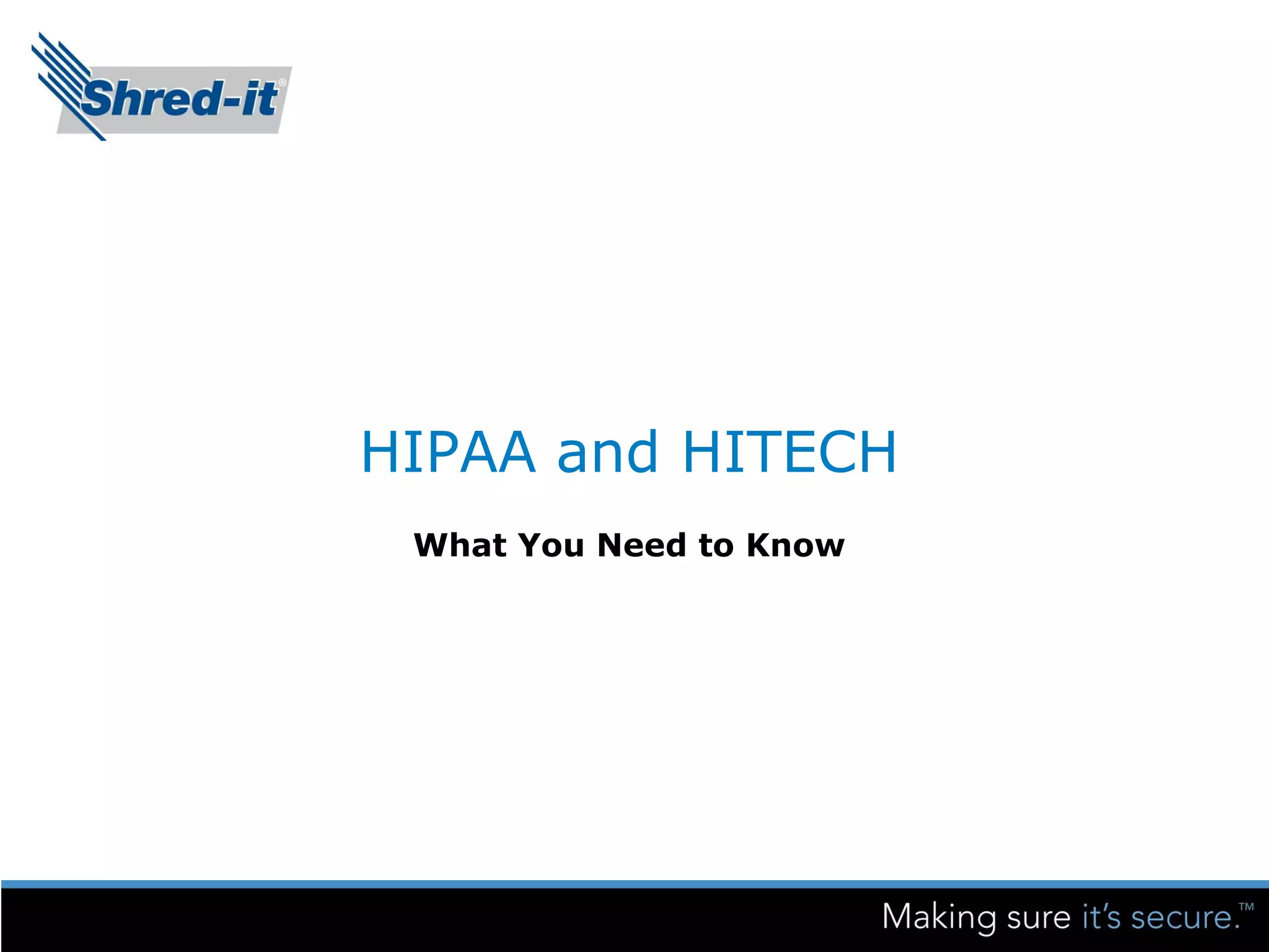 HIPAA and HITECH : What you need to know | PDF