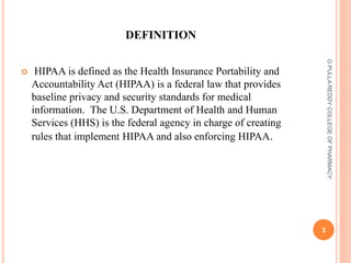 Hipaa in clinical trails | PPTX