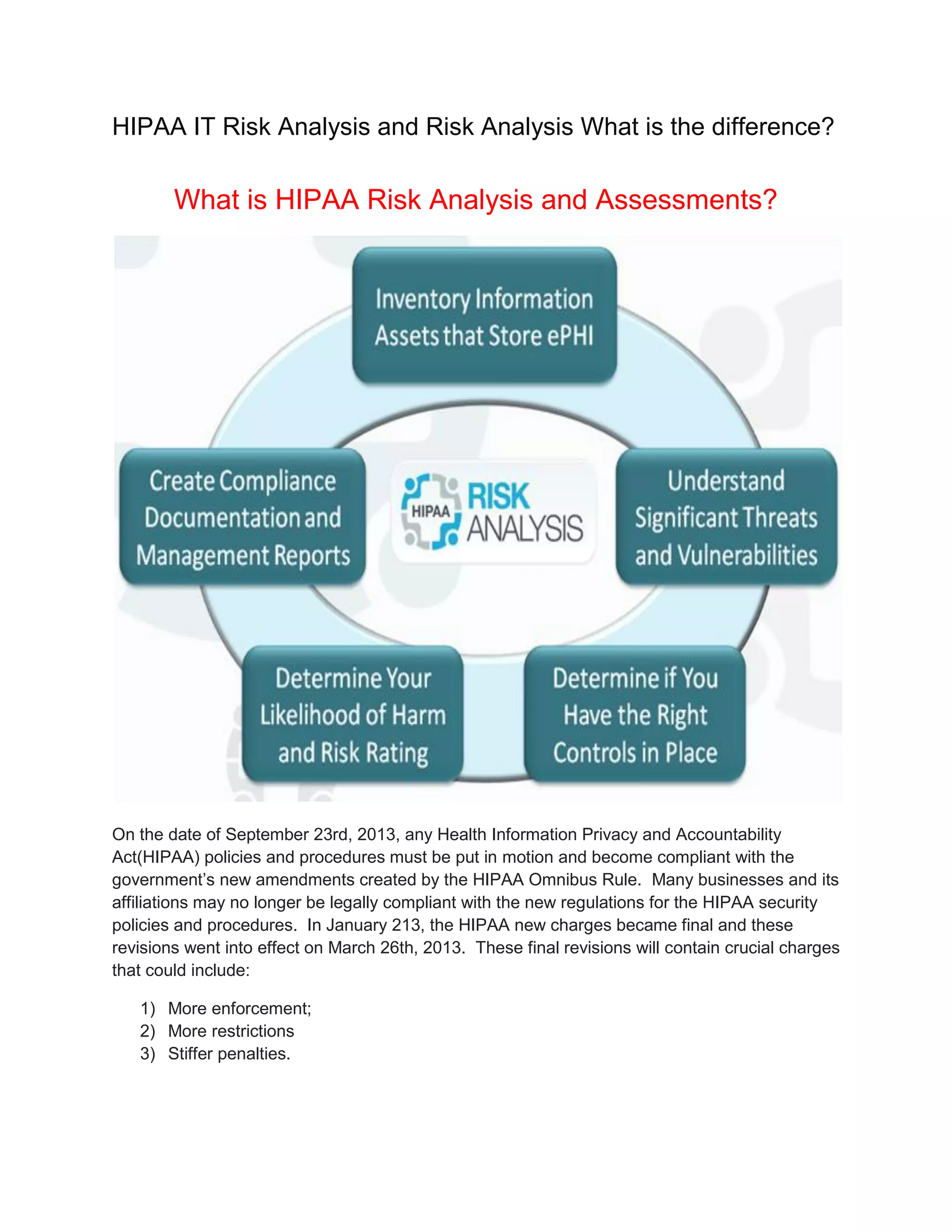 Hipaa it risk analysis and risk analysis | PDF