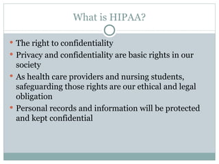Hipaa overview2011 student orientation | PPT