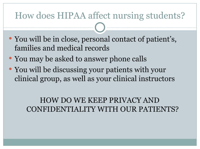 Hipaa overview2011 student orientation | PPT