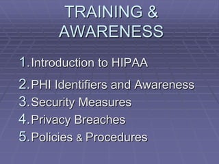 HIPAA Summary for Training | PPTX