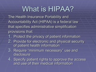 HIPAA Summary for Training | PPTX
