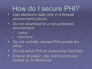 HIPAA Summary for Training | PPTX