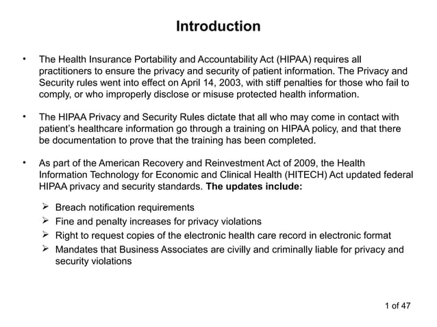 HIPAA Privacy & Security | PPT