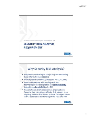 HIPAA: security risk analysis | PDF