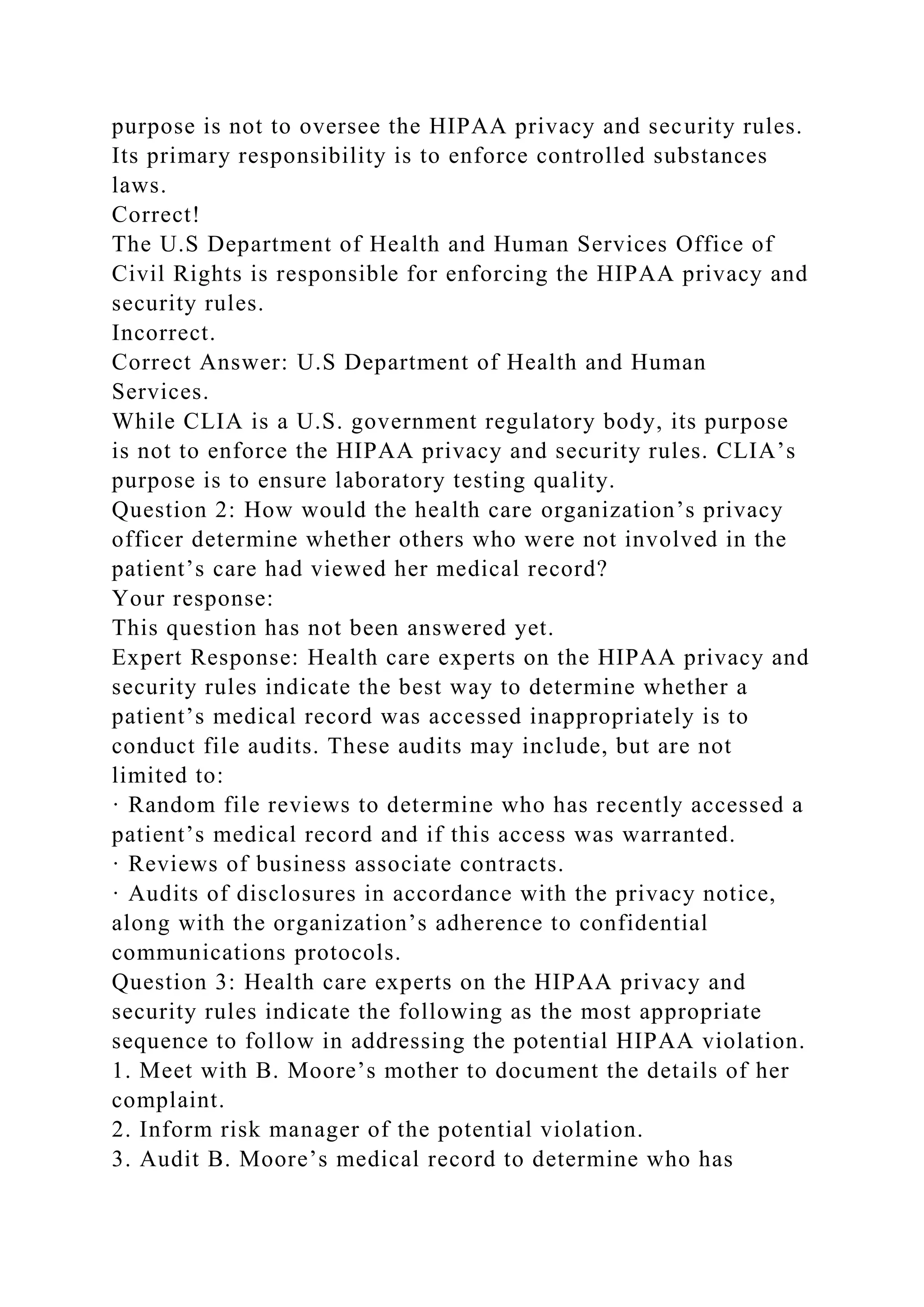 HIPAAThe day after the medication error, B. Moore’s mother signs.docx ...