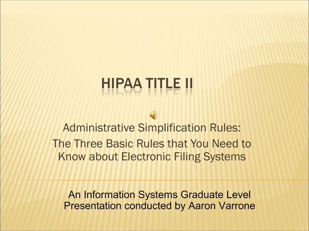 HIPAA TITLE II (2) | PPT | Free Download