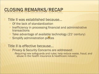 HIPAA TITLE II (2) | PPT