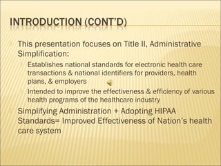 HIPAA TITLE II (2) | PPT