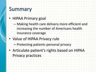 Hipaa training | PPTX
