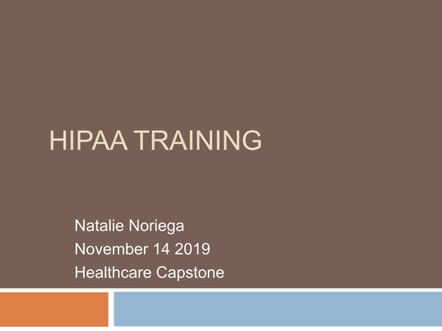 Hipaa training | PPTX