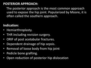 Surgical Approaches to Hip Joint | PPTX