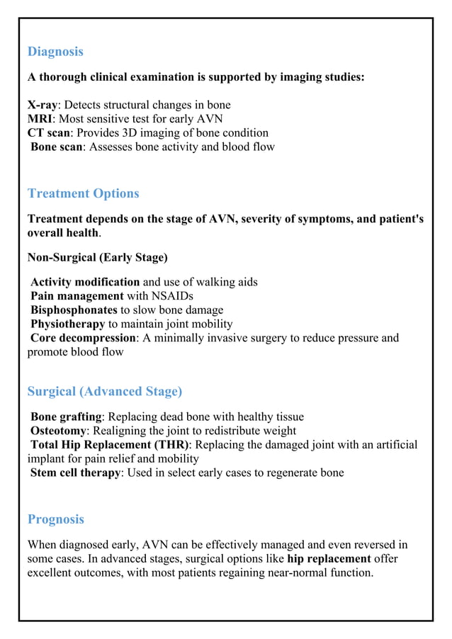 Hip Avascular Necrosis (AVN)-Dr. Abhishek Kumar Tripathi | PDF