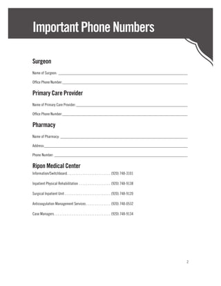 A Patient's Guide to Hip Replacement Surgery: Ripon Medical Center | PDF