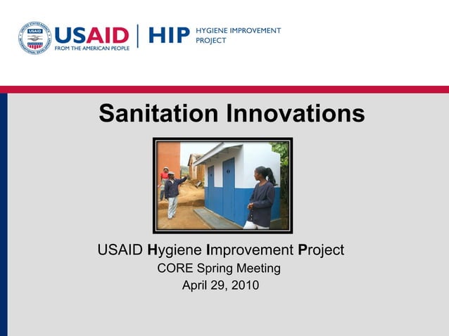 Sanitation Innovations - Hygiene Improvement Project | PPT