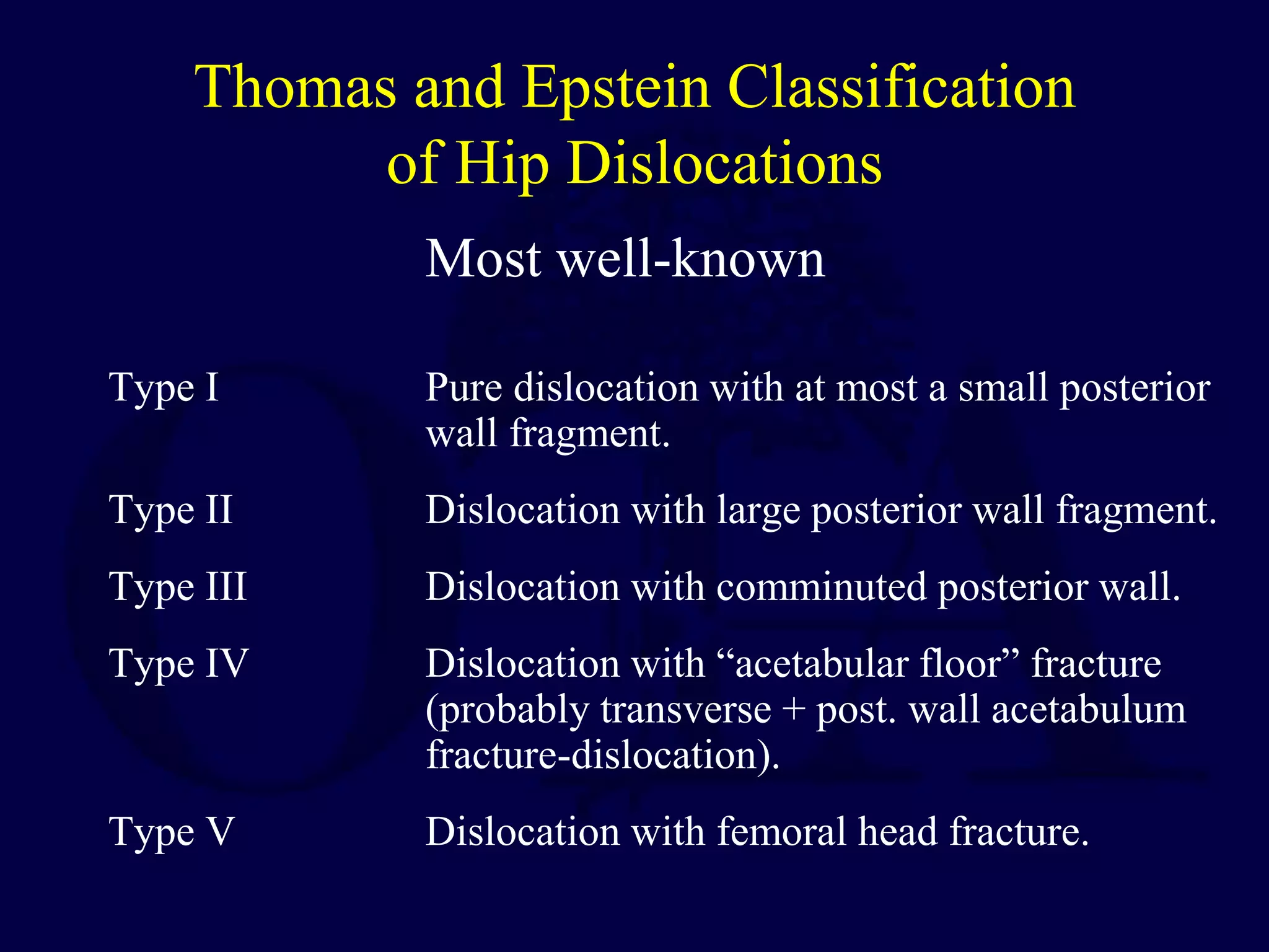 Hip dislocations and femoral head fractures | PPT