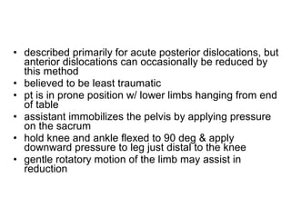 Hip Dislocation Management | PPT