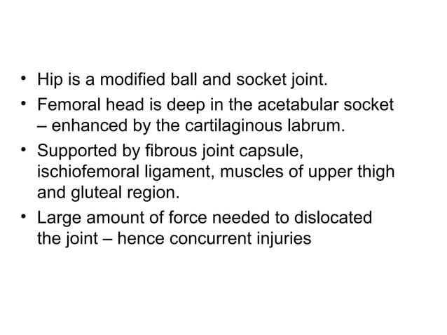 Hip Dislocation Management | PPT