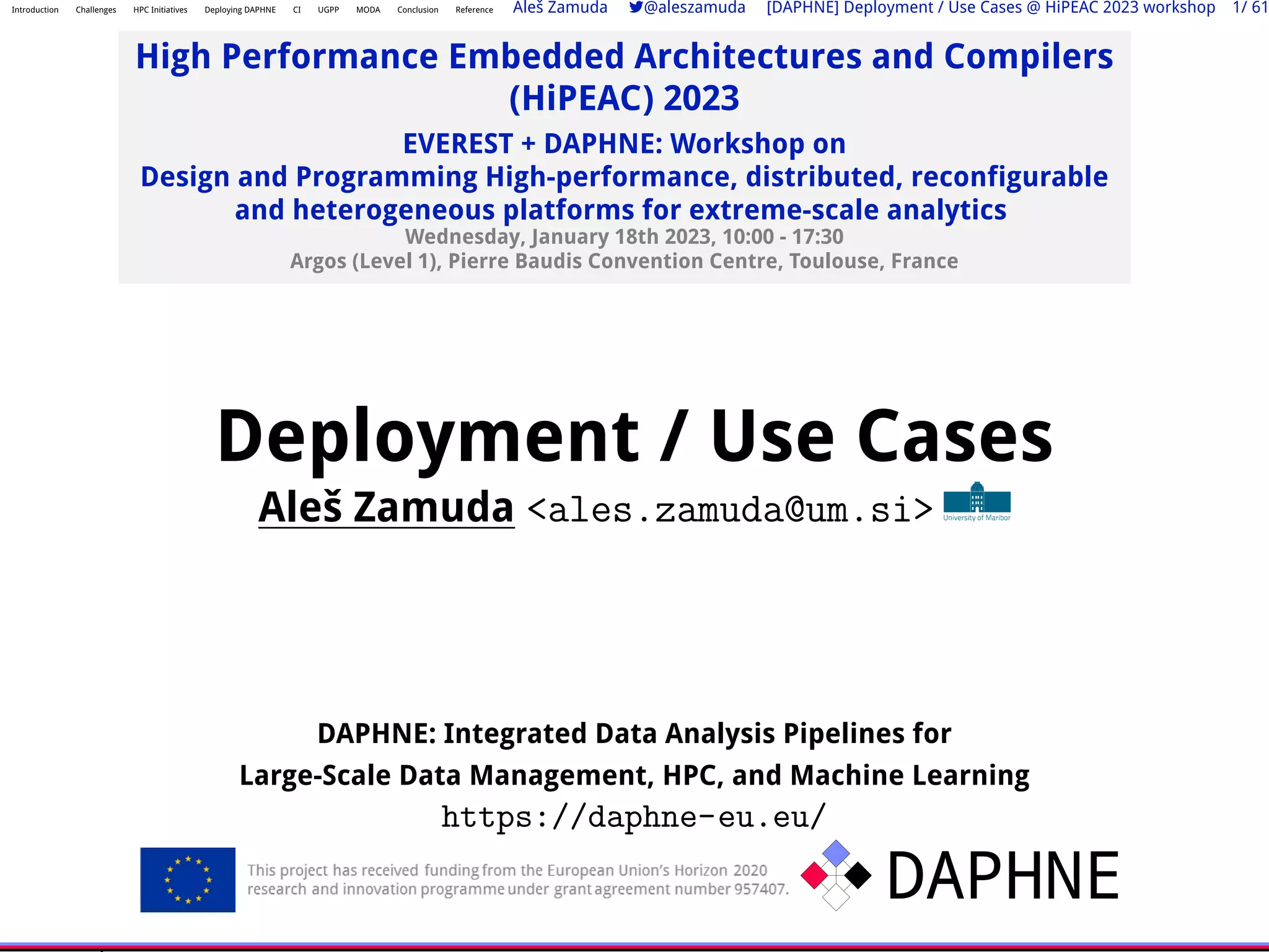 Hpc Deployment Use Cases Everest Daphne Workshop On Design And Programming High