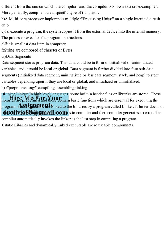 Hi,pease find ansers for Questions1.5 Fill in the Blanksa) The.pdf | Programming Languages ...