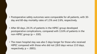 Hipec for metastatic colorectal cancers | PPTX