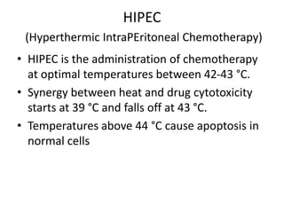 HIPEC with CRS in ADVANCED CARCINOMA OVARY | PPTX