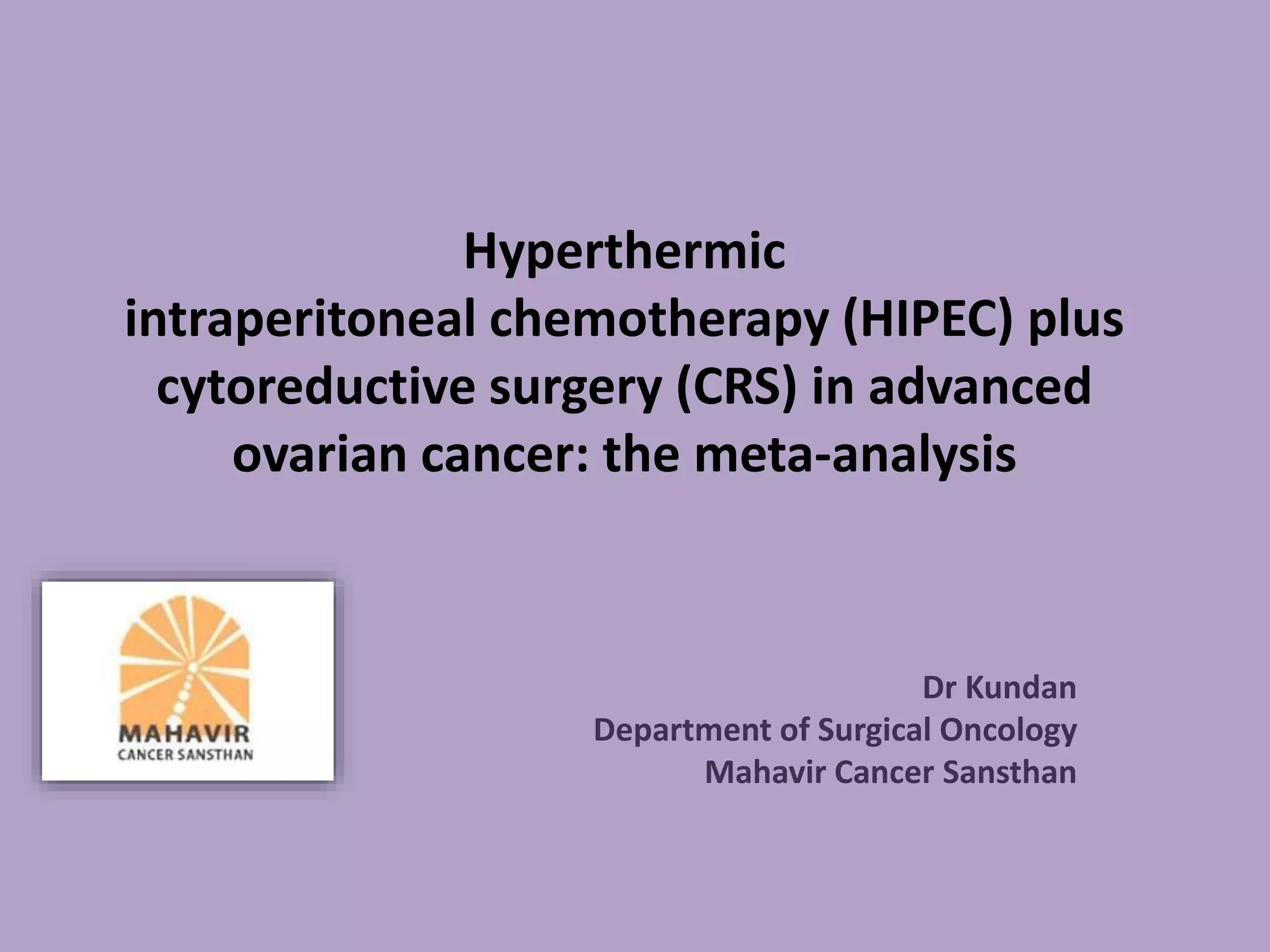 Hipec _ meta analysis | PPT