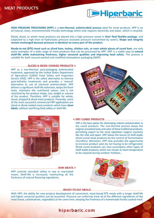 Pascalisation of meat (HPP, Hiperbaric) | PDF
