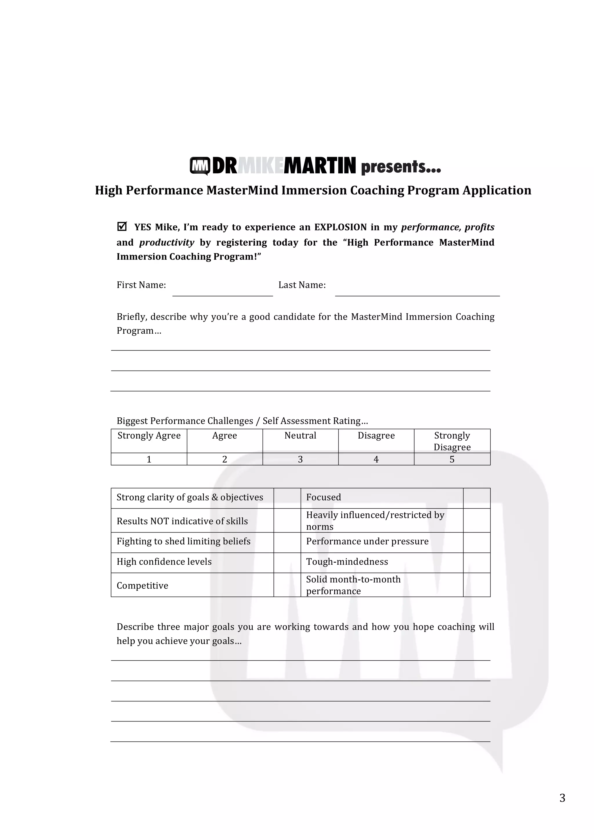 Hi perf master mind immersion coaching prog order | PDF