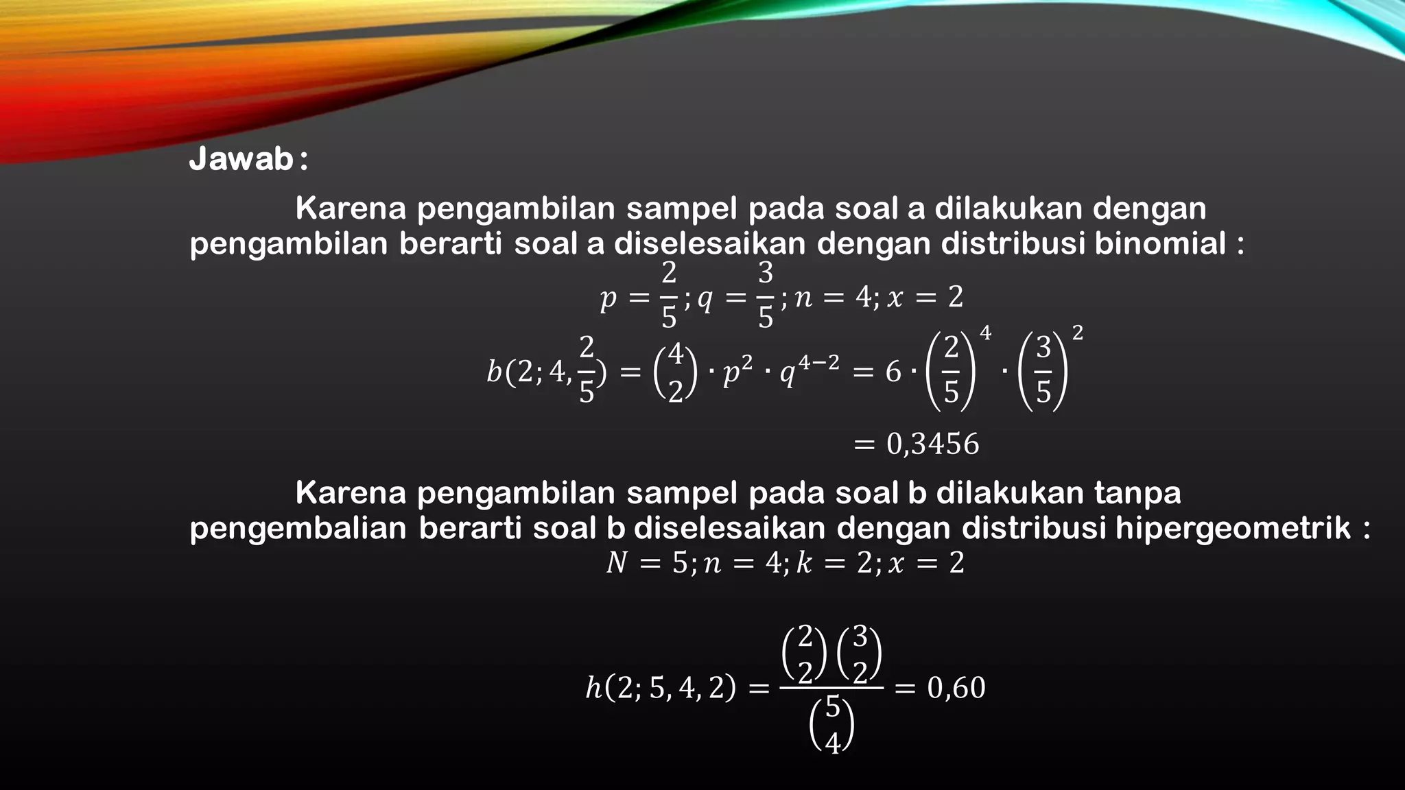 DISTRIBUSI HIPERGEOMETRIK | PDF