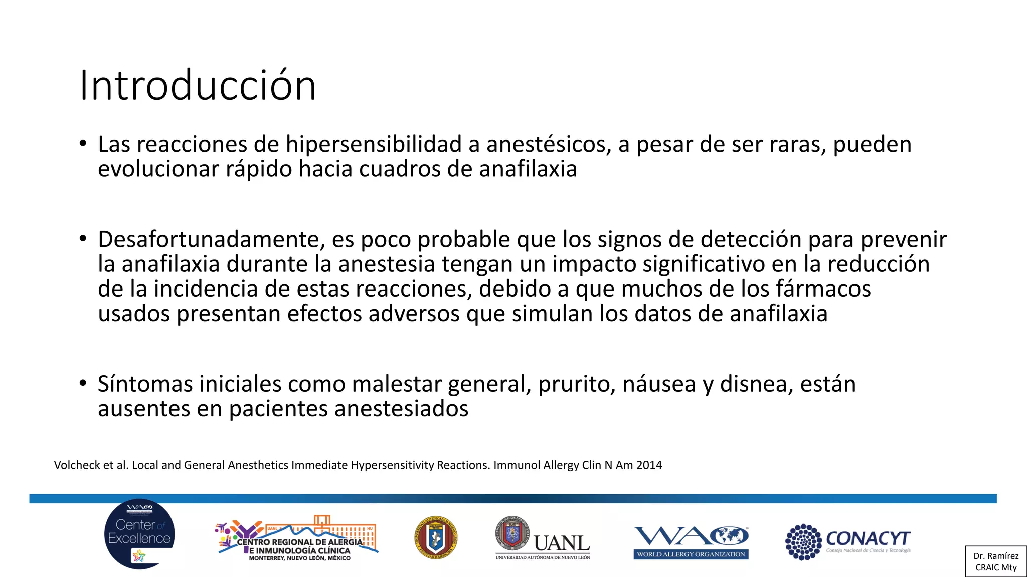Hipersensibilidad a Anestésicos 2019 | PDF
