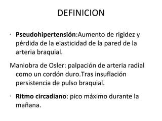 Hipertension sistolica aislada en el anciano | ODP