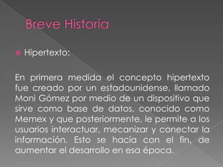 Hipertexto e hipermedia | PPTX