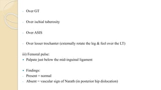 Hip examination | PPTX | Death, Injury, or Military Conflict ...