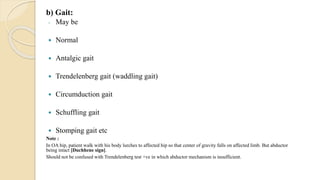 Hip examination | PPTX