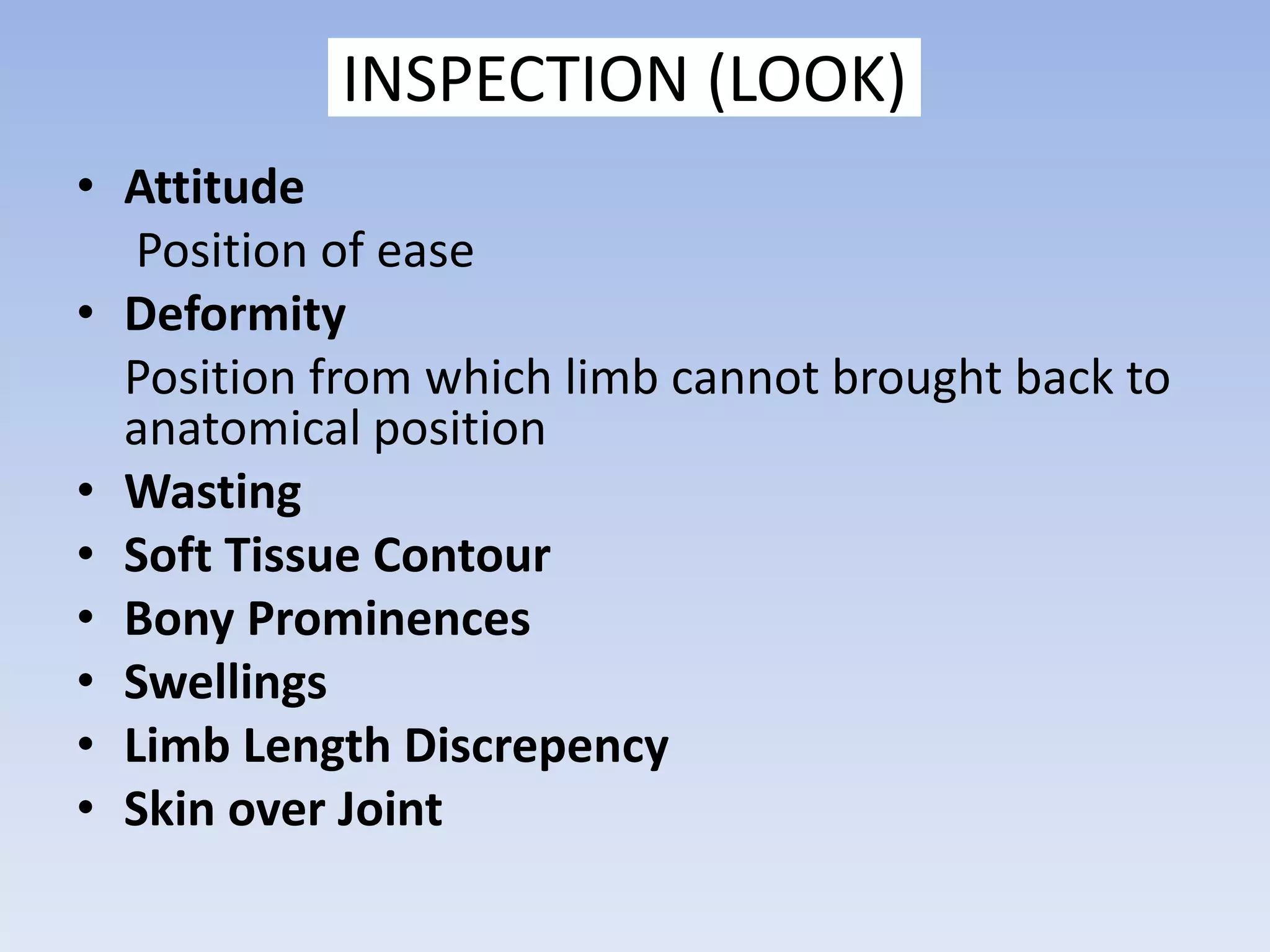 CLINICAL EXAMINATION OF HIP JOINT | PPTX