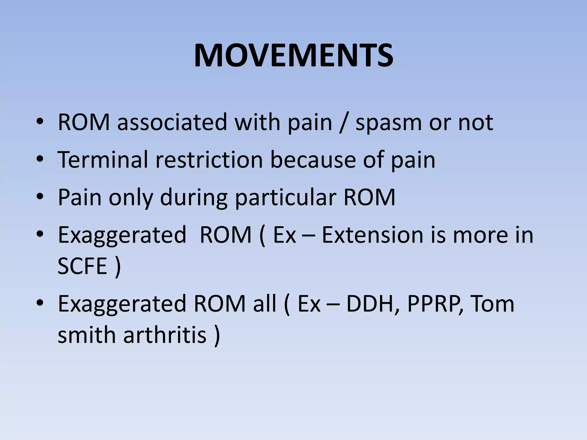 CLINICAL EXAMINATION OF HIP JOINT | PPTX