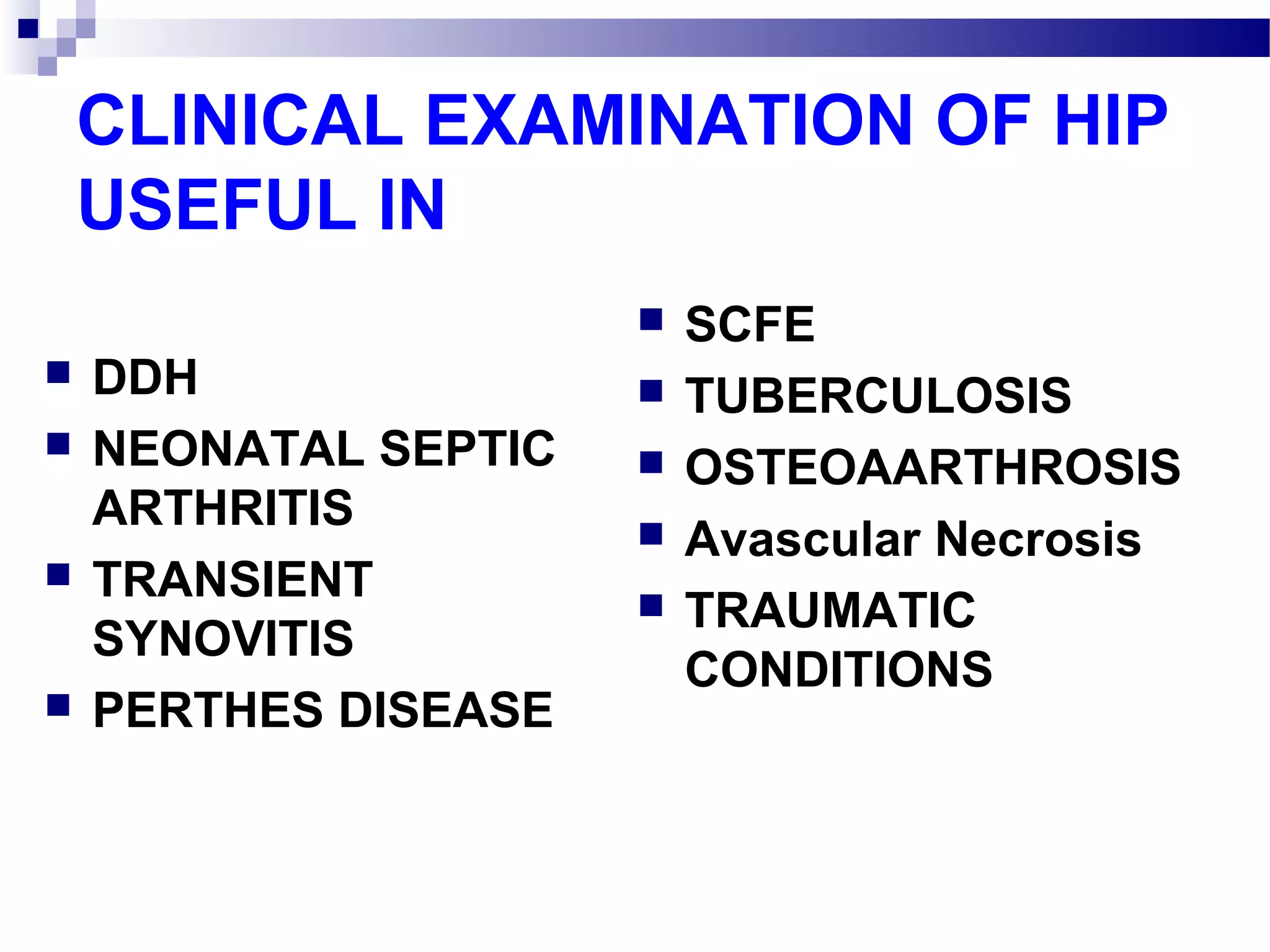 examination of the hip joint | PPT