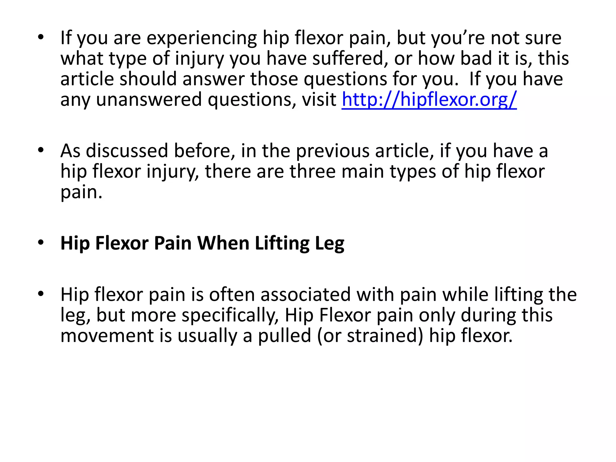 Hip flexor pain | PPT