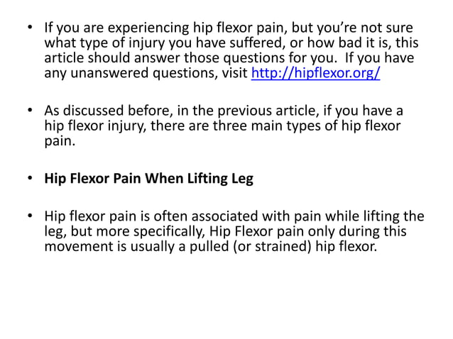 Hip flexor pain | PPT