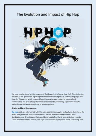 The Evolution and Impact of Hip Hop a cultural and artistic | PDF