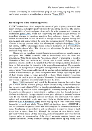 Hip hop and spoken word therapy with urban youth | PDF | Hip Hop Music ...