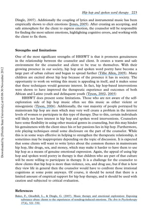 Hip hop and spoken word therapy with urban youth | PDF | Hip Hop Music ...